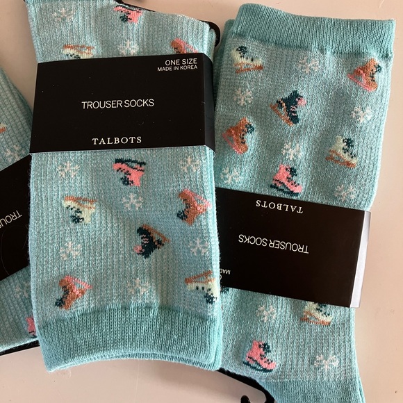 Talbots | Accessories | Talbots Socks With Figure Skate Design 3 ...
